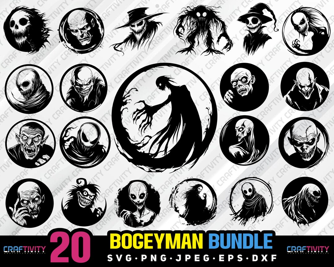 Bogeyman Bundle Svg Png Jpeg Eps Dxf Engrave Silhouette Clipart Cricut ...