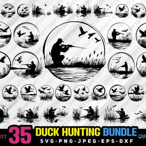Duck Hunting Bundle Svg Png Jpeg Eps Dxf Bundle Silhouette Clipart ...