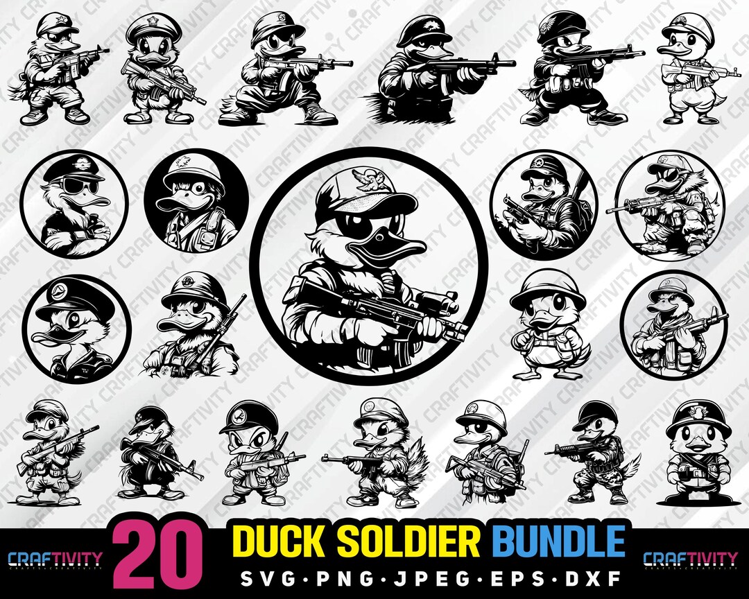 Duck Soldier Clipart Bundle (svg, Png, Eps, Dxf) (digital Download) - Etsy