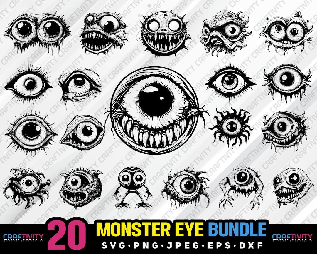 Monster Eyes Clipart Bundle (svg, Png, Eps, Dxf) (digital Download) - Etsy