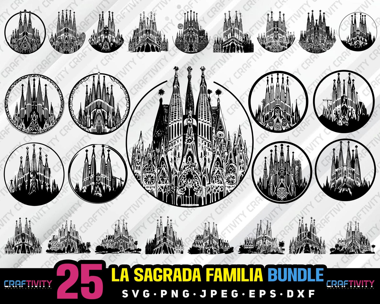 La Sagrada Familia Clipart Bundle, Vector Cut Files (digital Download ...