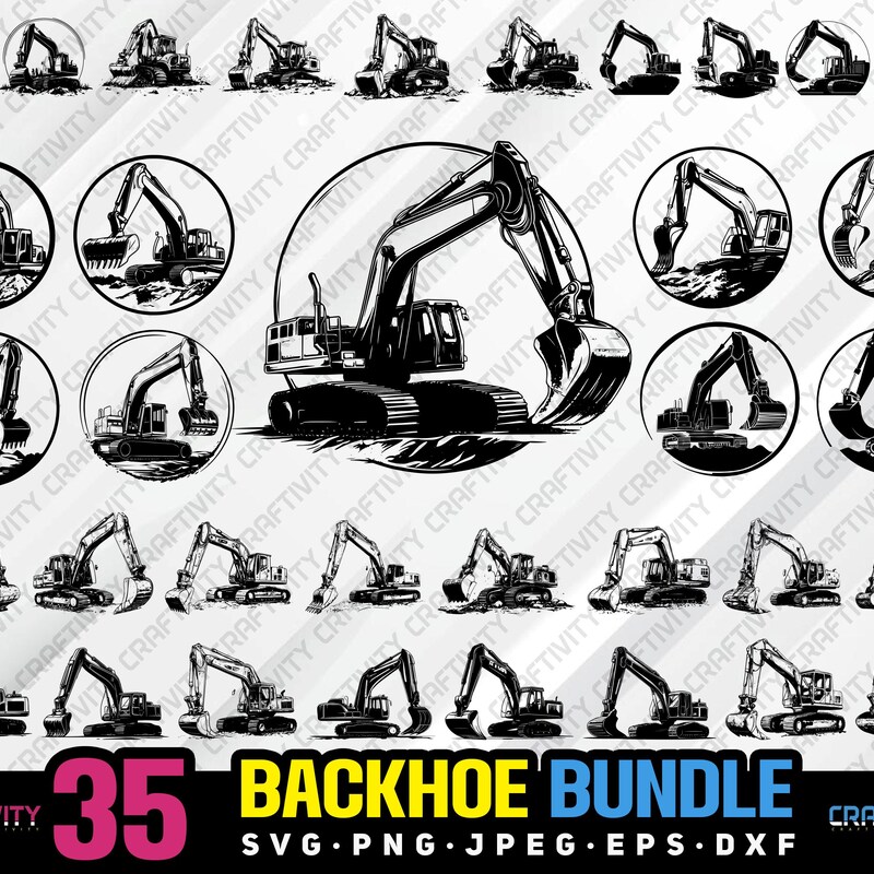Backhoe Vector - Etsy