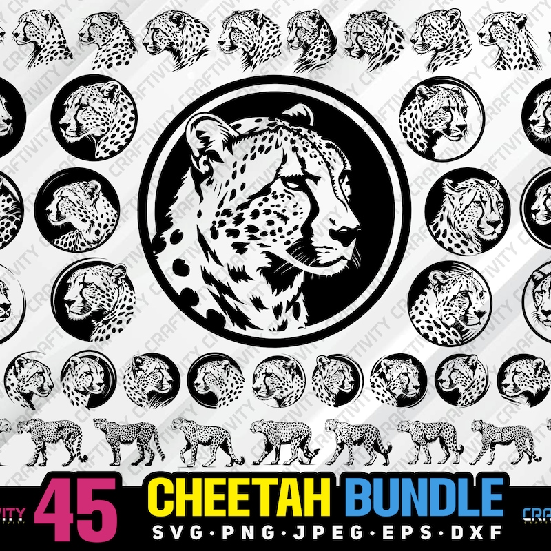 Cheetah Vector - Etsy