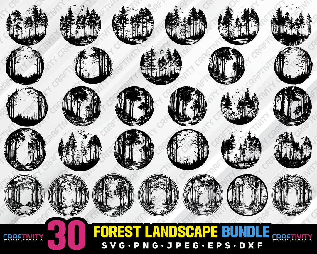 Forest Landscape SVG Bundle, Nature Clipart (digital Download) - Etsy