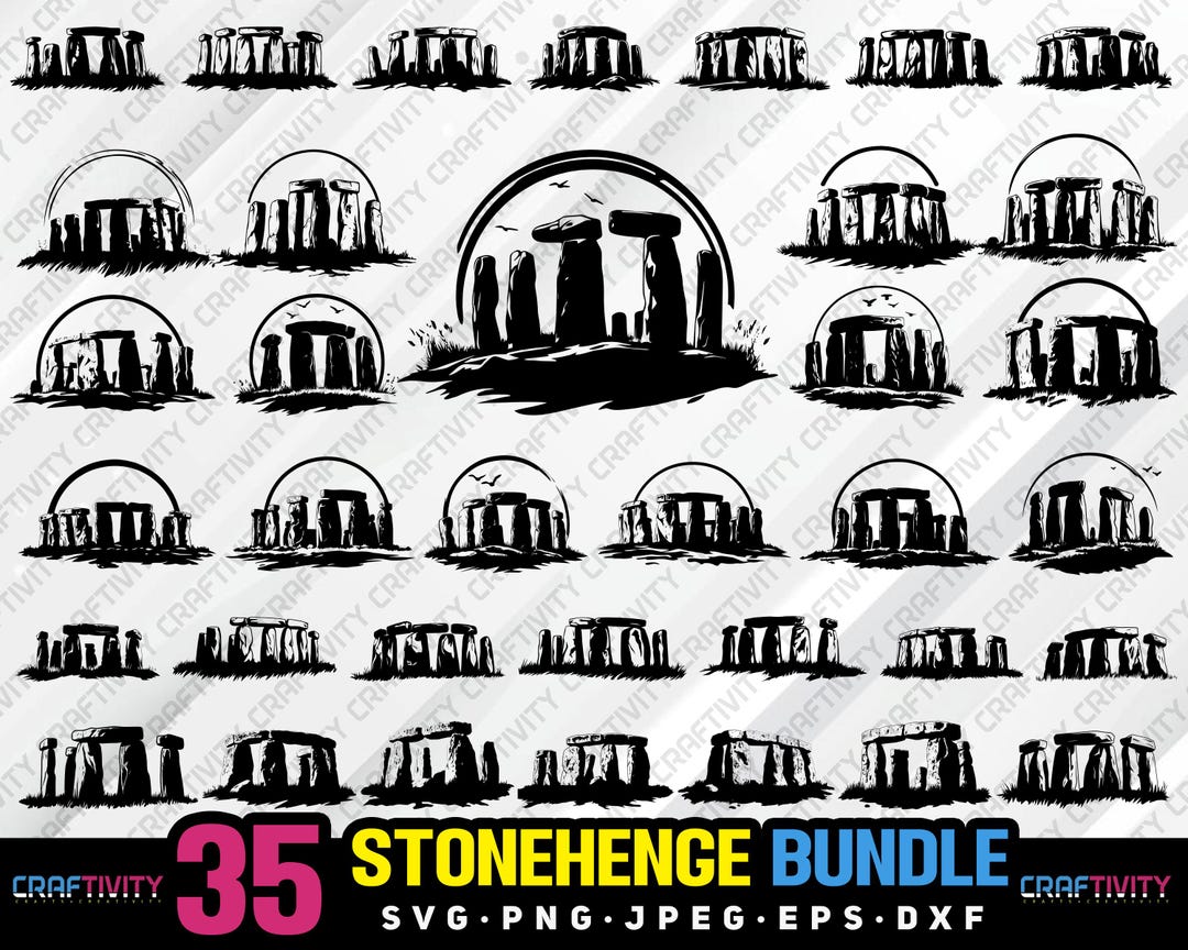 Stonehenge Vector Bundle (svg, Png, Jpg, Eps, Dxf) - Etsy