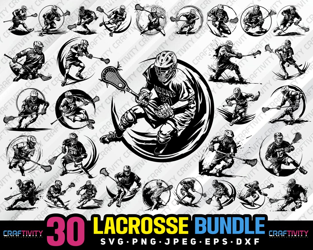 Lacrosse Player Vector Bundle, Sports Clipart (svg, Png, Jpg, Eps, Dxf ...