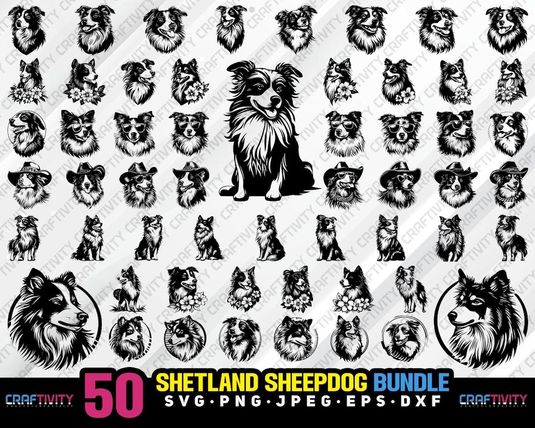 Shetland Sheepdog Vector Bundle (svg, Png, Jpg, Eps, Dxf) - Etsy