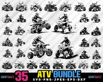 Atv Bundle Svg Png Jpeg Eps Dxf Bundle Silhouette Clipart Cricut Vector ...