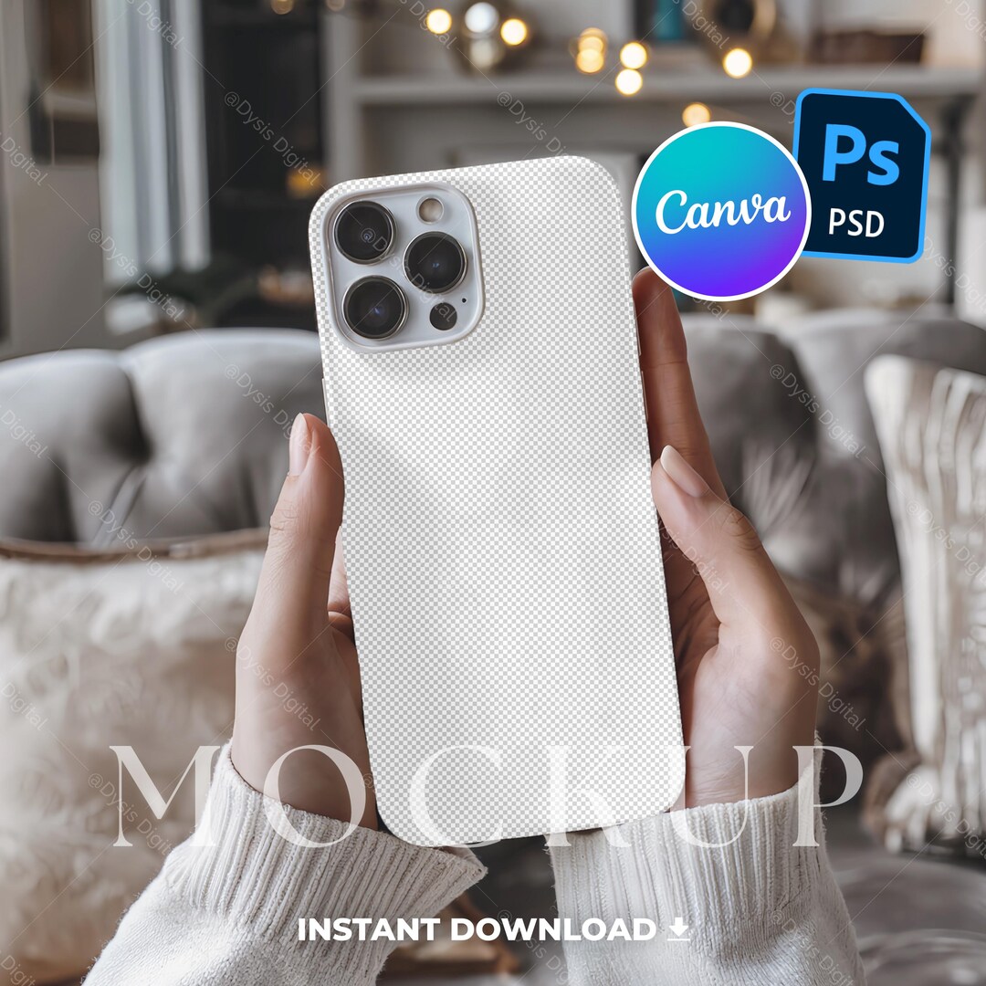 IPhone Case Mockup With Hand, Tough Phone Case Template, iPhone 16 Pro ...