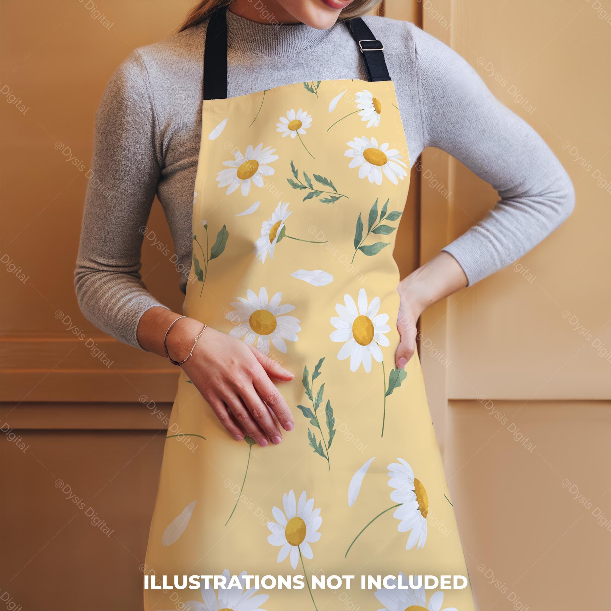Apron Mockup With Transparent Png, White Apron & Adjustable Straps, POD ...