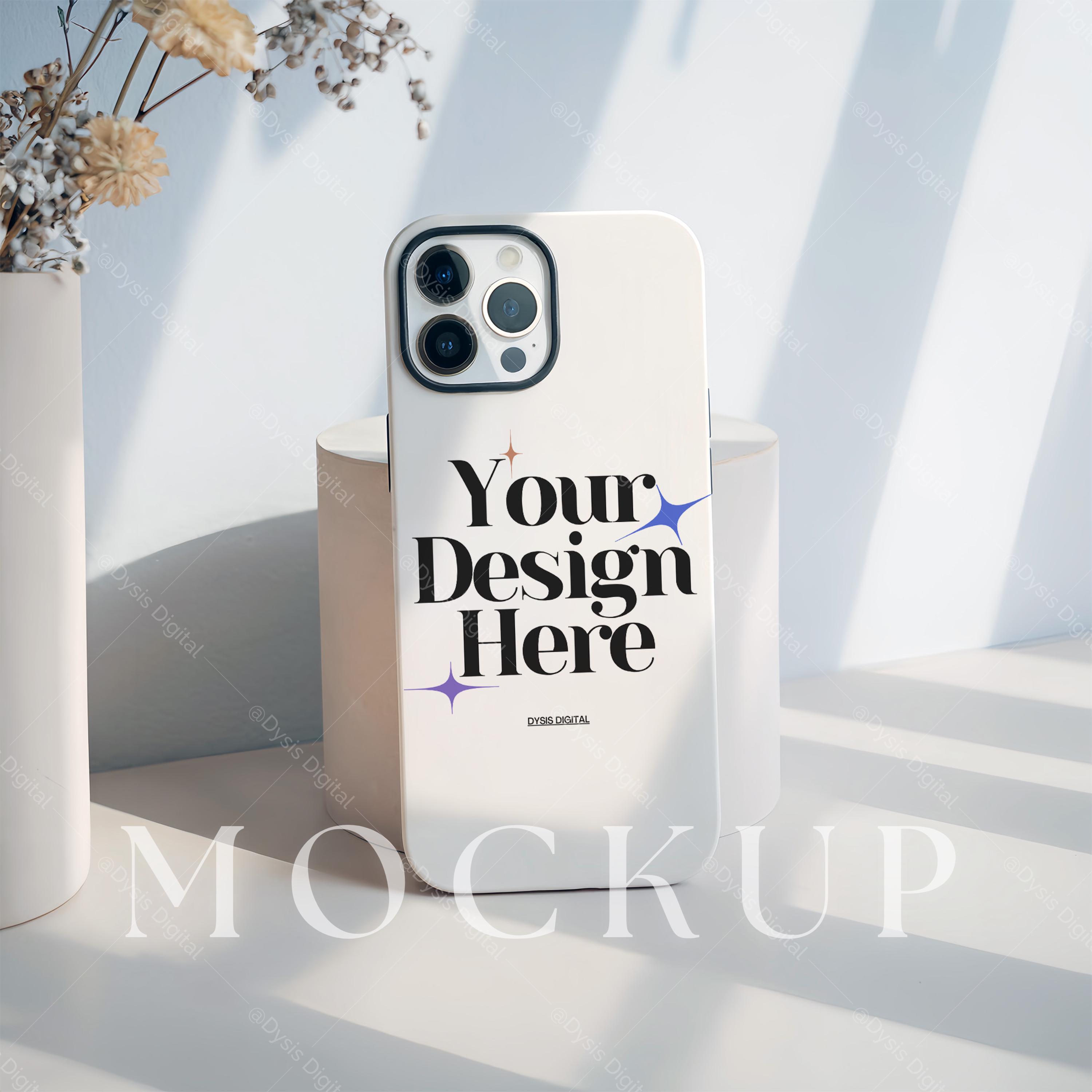 IPhone 16 Case Mockup, White Tough Phone Case Template, Editable Psd ...
