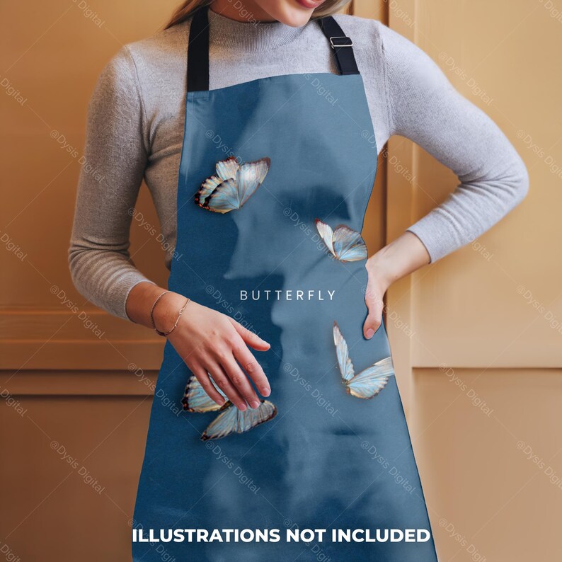 Apron Mockup With Transparent Png, White Apron & Adjustable Straps, POD ...