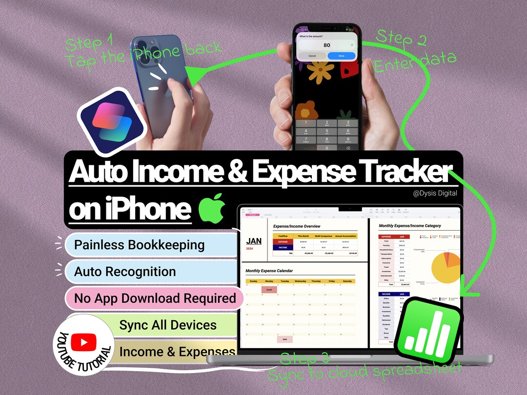Expense Income Financial Bookkeeping Tracker | Personal or Family ...