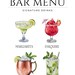Personalized Minimalist Drink Menu | Classic Signature Cocktail Menu ...