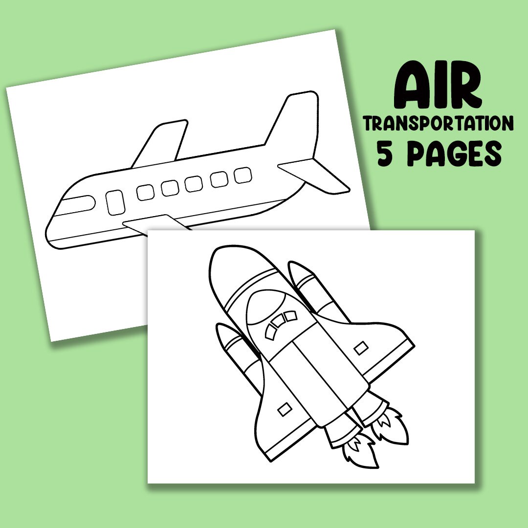 Transportation Coloring Pages for Toodler - Etsy