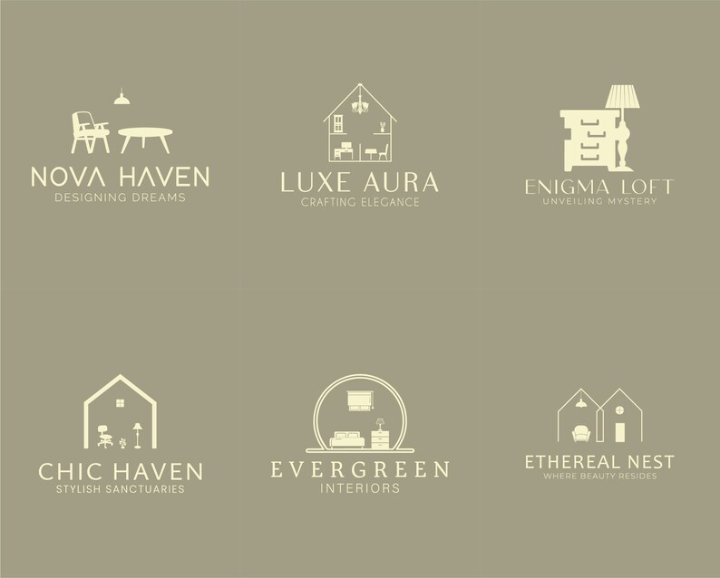 Custom Interior Design Logo minimalist & Elegant Branding unique ...
