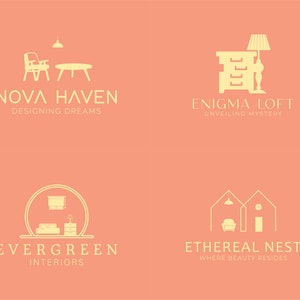 Custom Interior Design Logo minimalist & Elegant Branding unique ...
