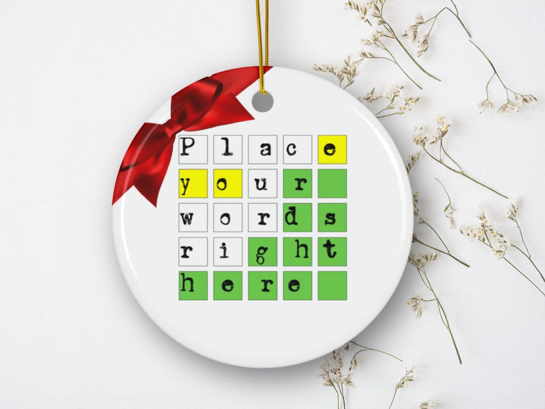 Personalized Wordle Christmas Ornament: Word Game Gift - Etsy