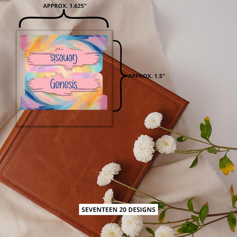 Pastel Brushstrokes Bible Tabs, Elegant Bible Book Dividers for Women ...