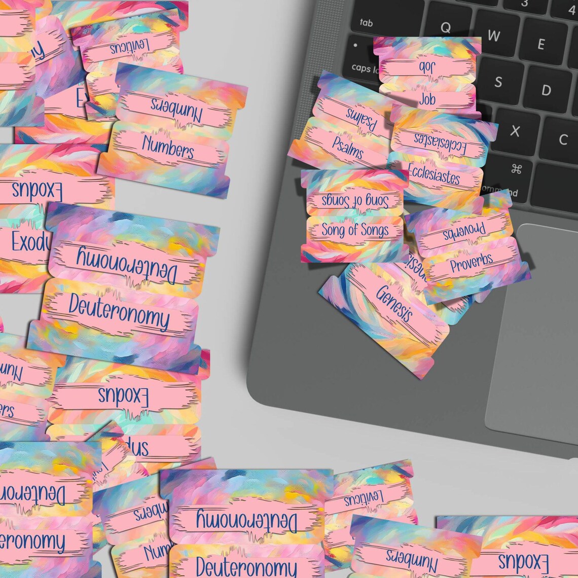 Pastel Brushstrokes Bible Tabs, Elegant Bible Book Dividers for Women ...