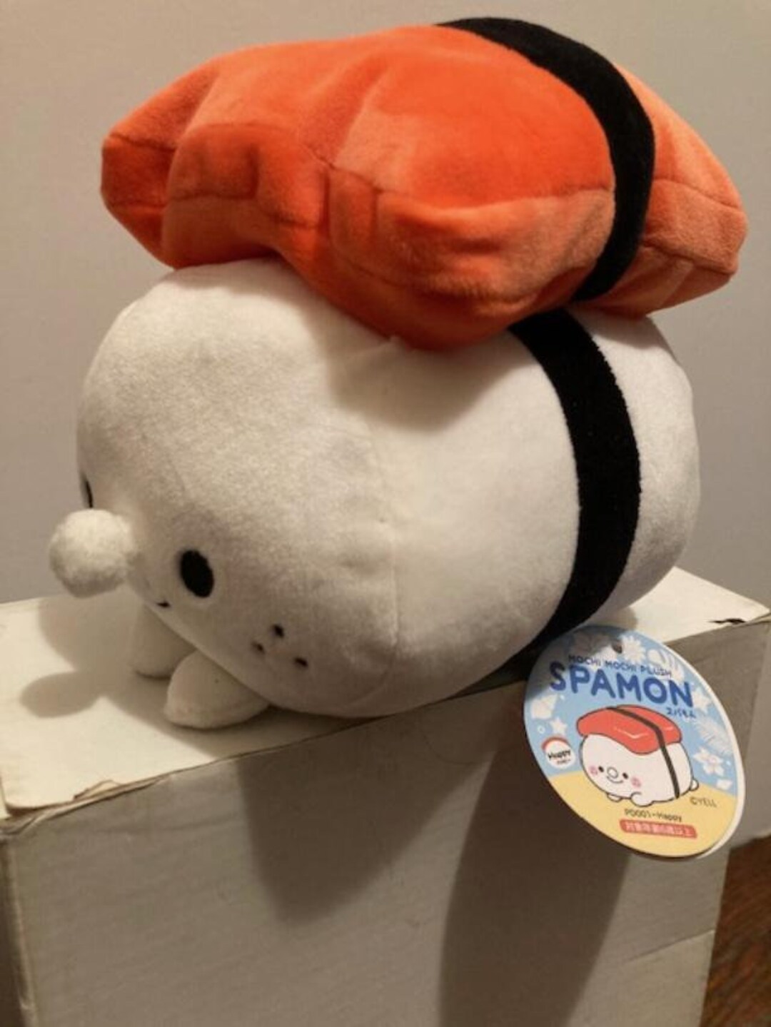 Mochi Mochi SPAMON Happy Mochifuwa W/tag Sushi Fuwa 5" X 5" Plush Yell ...