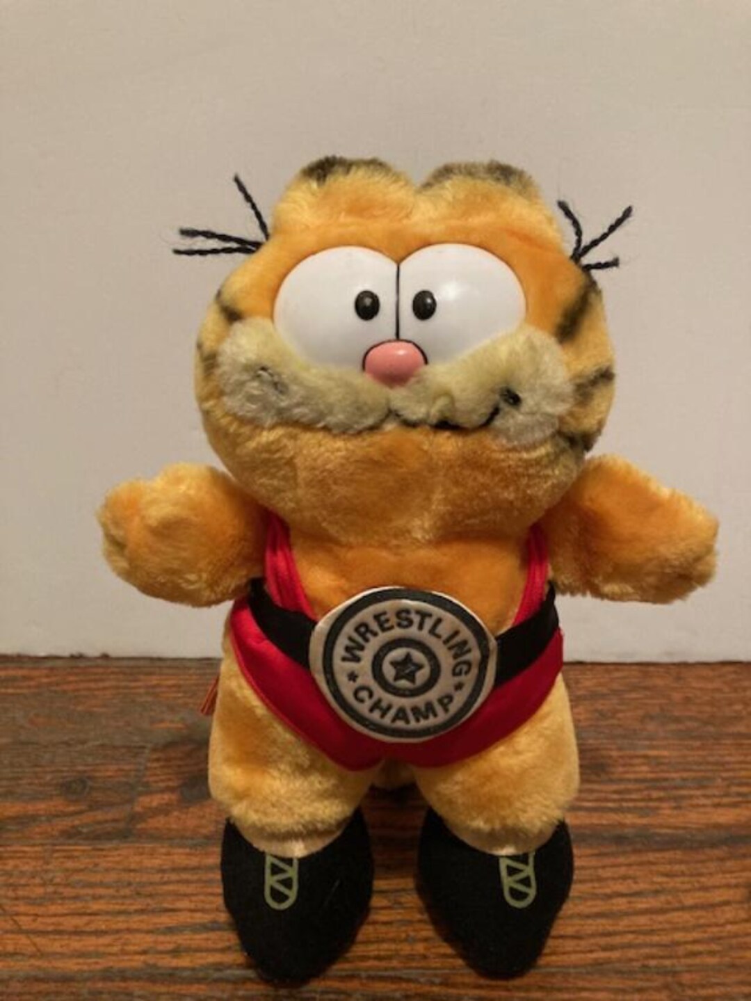 Garfield 1981 Wrestling Champ Vintage 80's 10" Plush WWF Era Dakin Fun ...