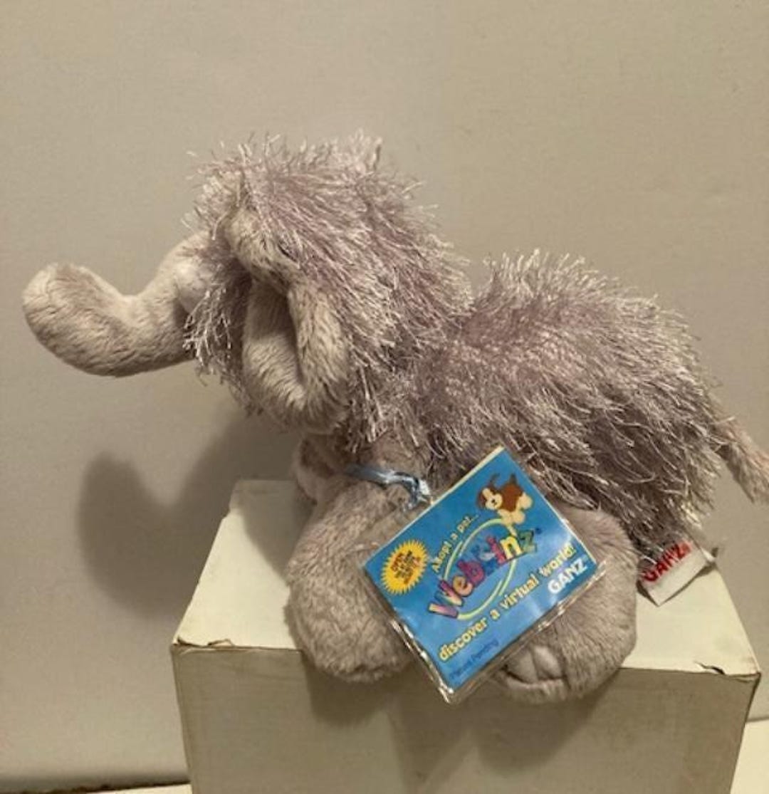 Webkinz Elephant HM007 W/sealed Online Secret Code Tag Ganz Retired 9" Small Fuzzy Plush Vintage ...