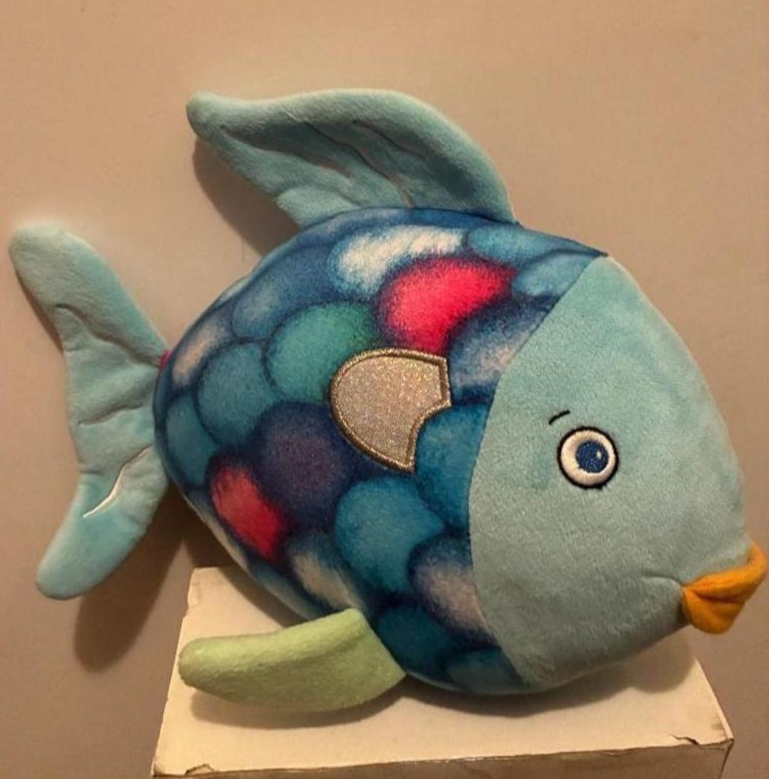 Rainbow Fish 1992 Yottoy 12" Plush Marcus Pfister Children's Story Book ...