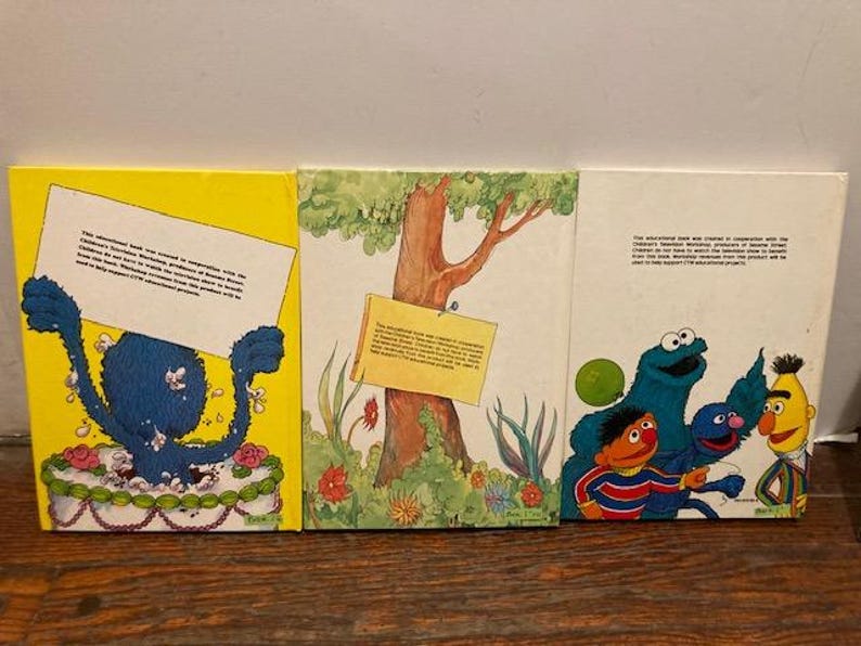 Sesame Street 70's Vintage 3 Pop-up Book Lot Jim Henson's Muppets Cookie Monster 1976, Grover ...