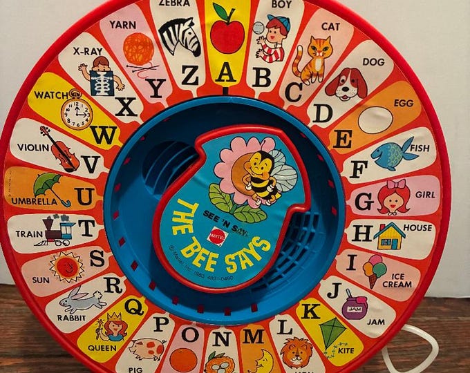 See N Say Vintage Mattel 1983 the Bee Says Original Pull String 80's ...