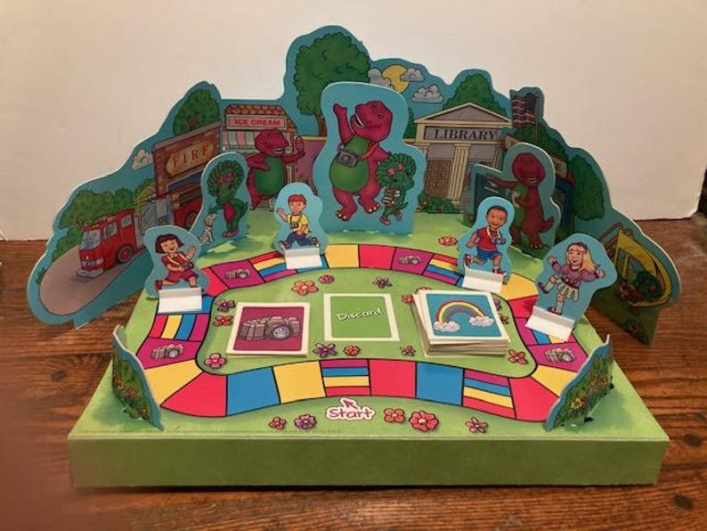 Barney & Friends 1993 Picture Board Game 100% Complete W/giant 3-D ...