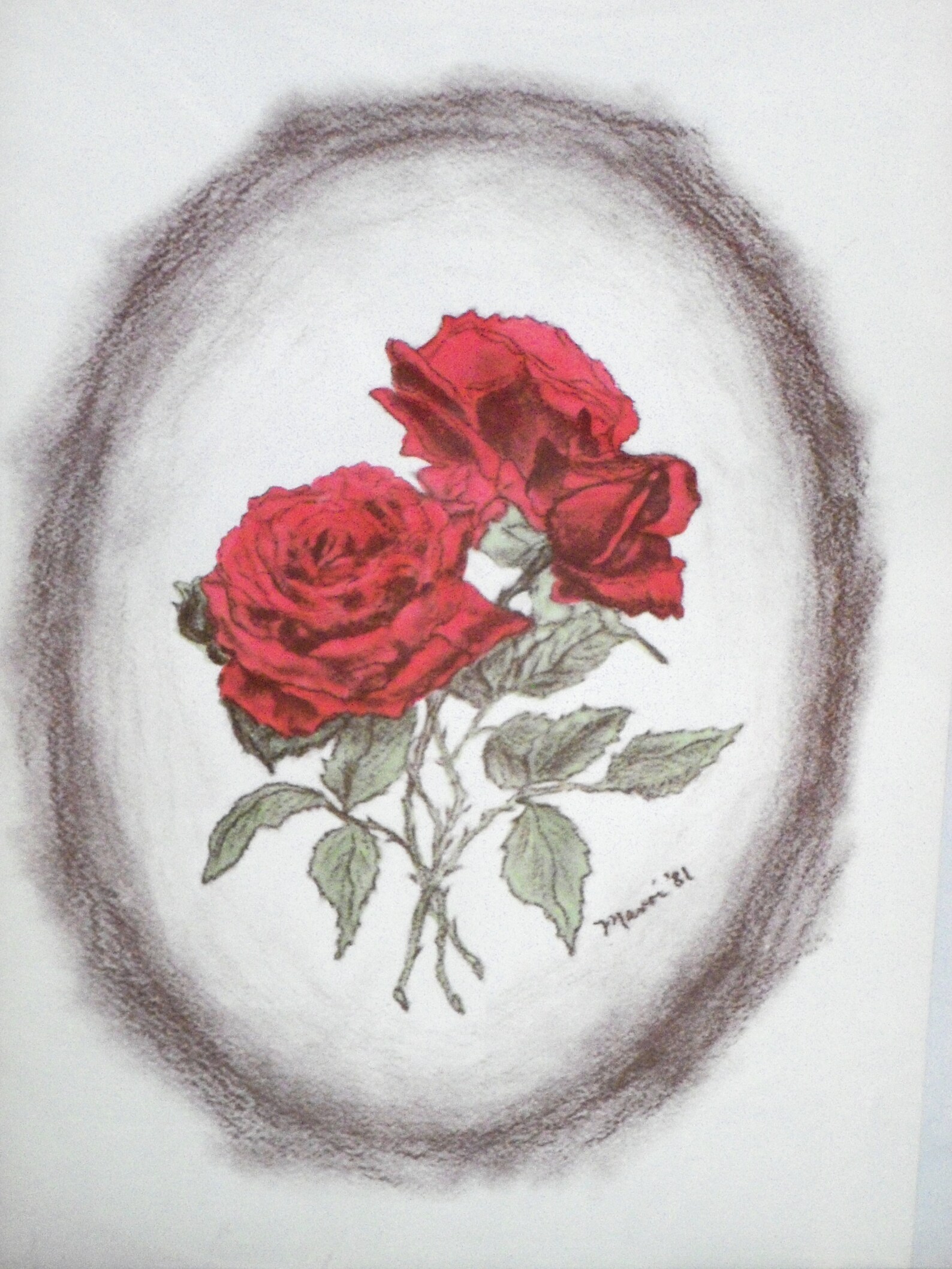 Hand Painted Red Roses - Etsy