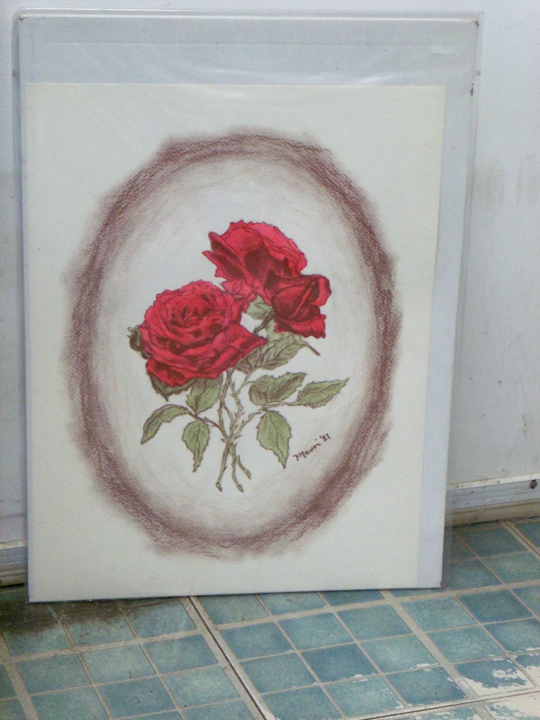 Hand Painted Red Roses - Etsy