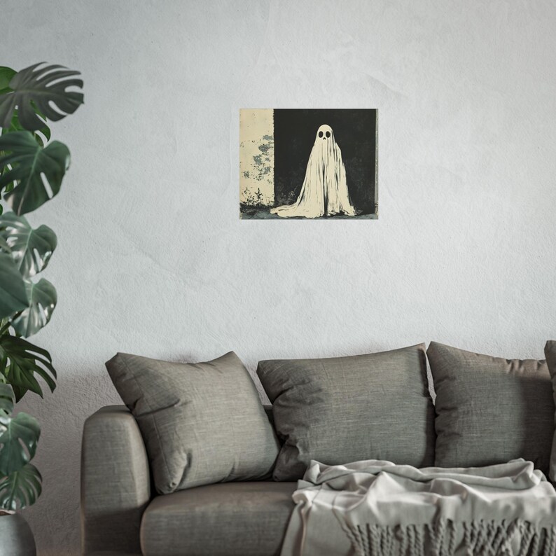 Sad Ghost Poster, Vintage Edgy Wall Art Print Fine Art Posters, Home ...
