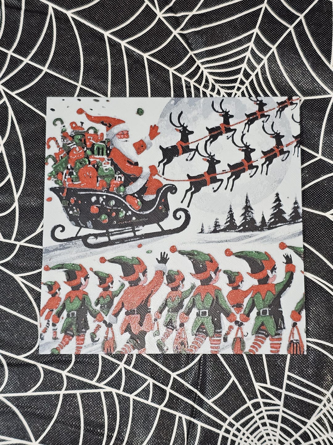 Santa Clause Taking off in Sleigh, 3D Hueforge Art - Etsy