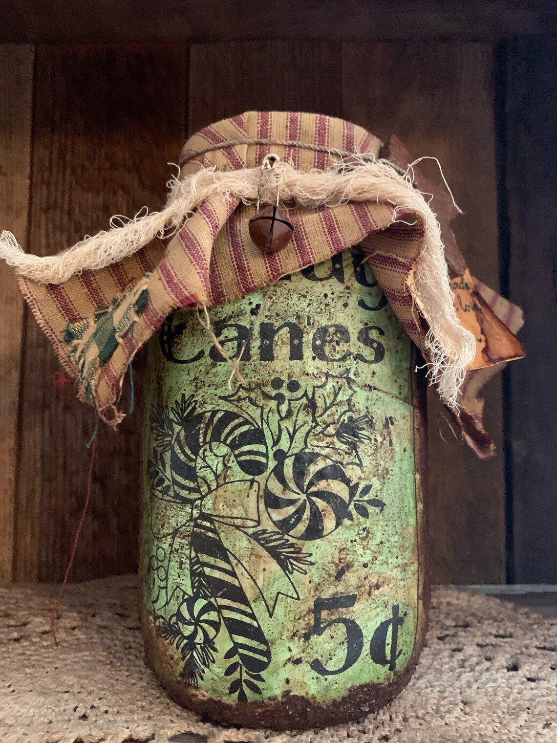 Handmade Primitive Grubby Pantry Jar, Grubby Distressed Pantry Jar ...