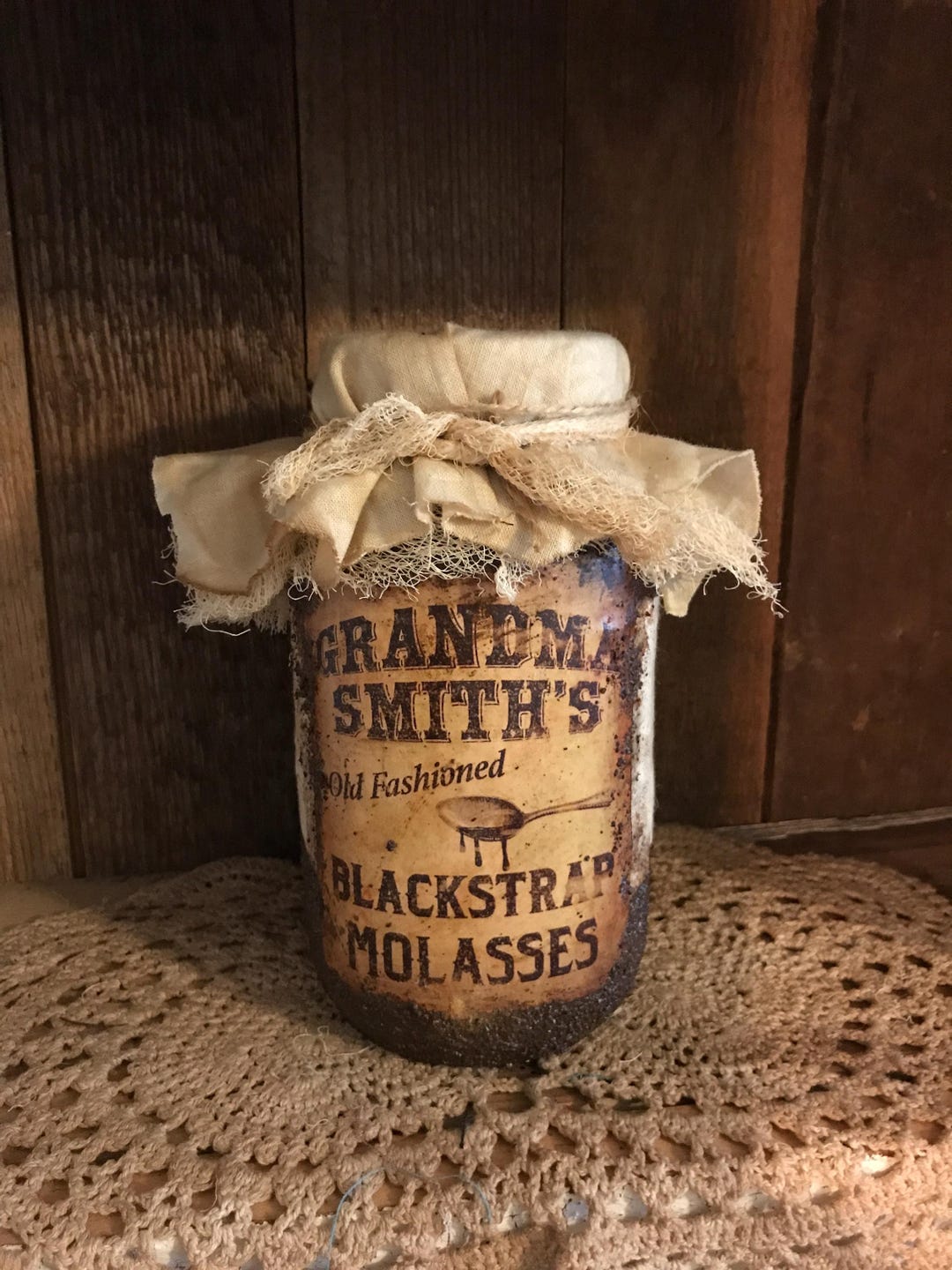 Grandma Smith’s Black Strap Molasses Handmade Primitive Grubby Pantry ...