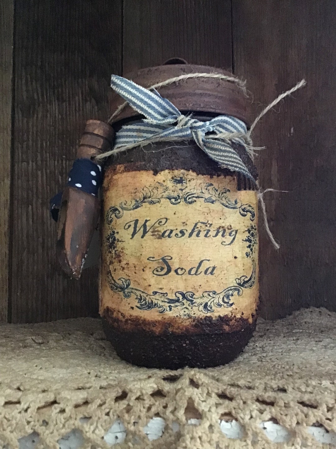 Washing Soda Primitive Grubby Pantry Jar - Etsy