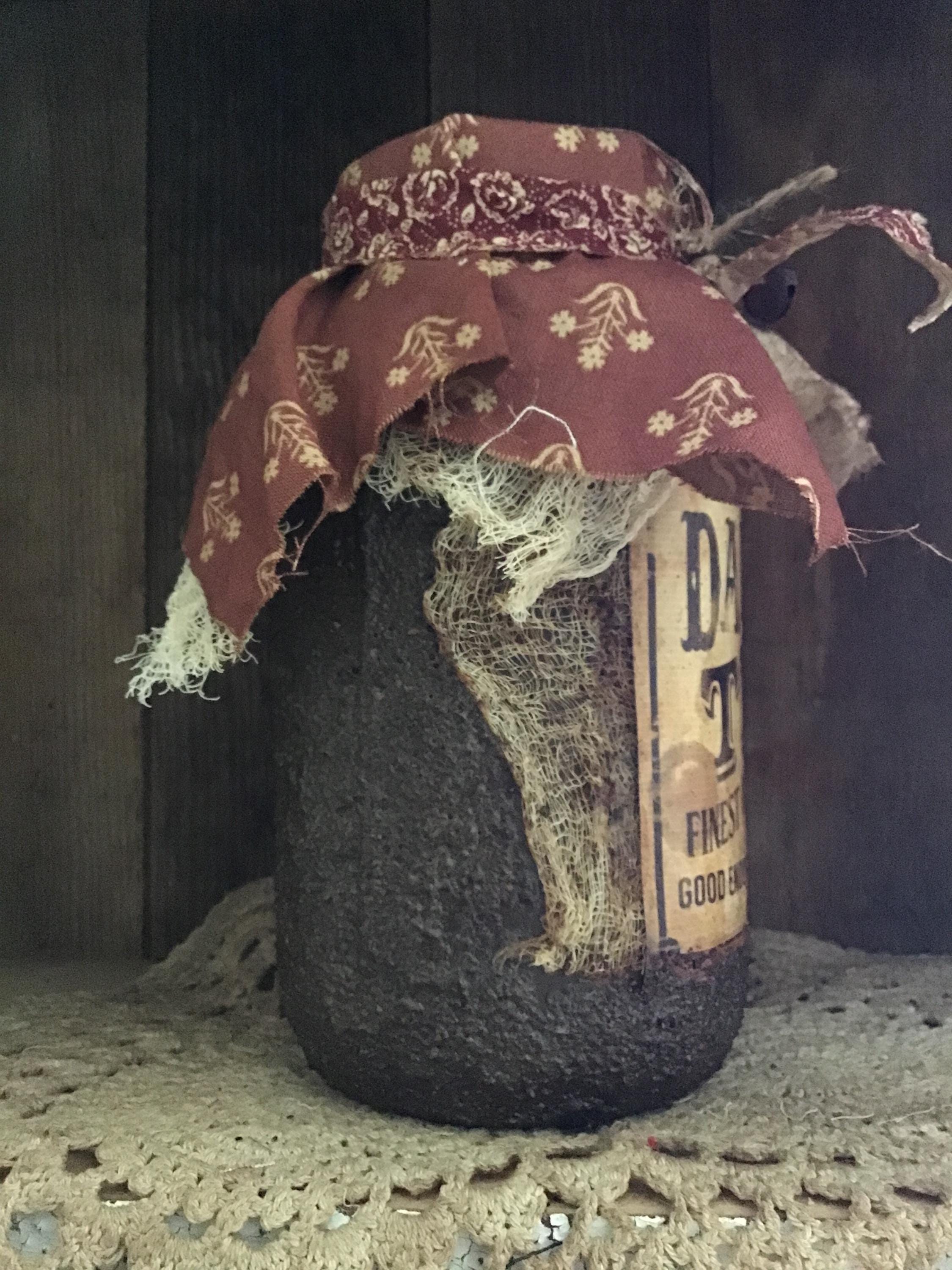 Daily Tea Label Handmade Primitive Grubby Pantry Jar, Grubby Distressed ...
