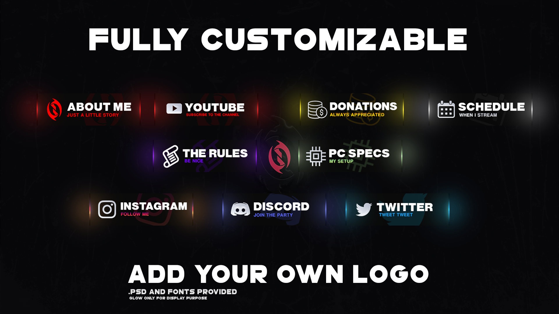 Modern Twitch Panels - Fully Customizable - Etsy