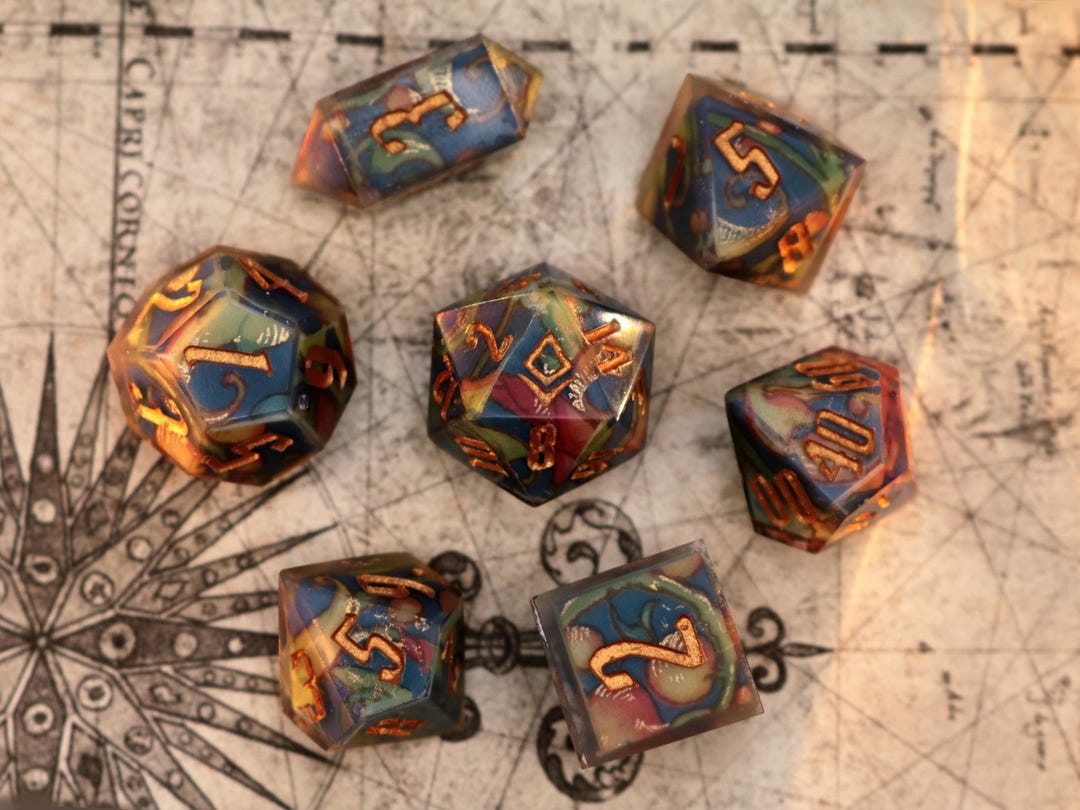 Occult Knowledge • D&D Dice Set • Handmade Resin Polyhedral Dice ...
