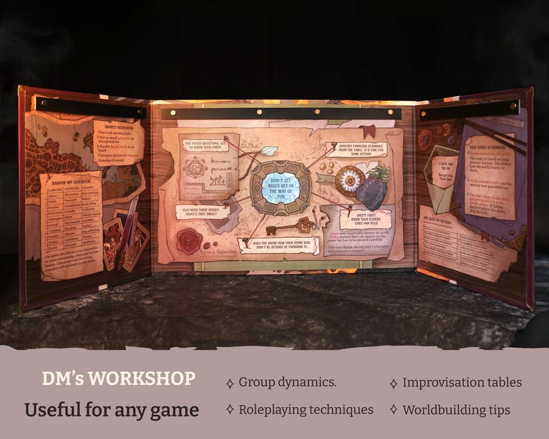Handcrafted Dnd DM Screen 5e | Game Master RPG Accessories - Etsy Canada