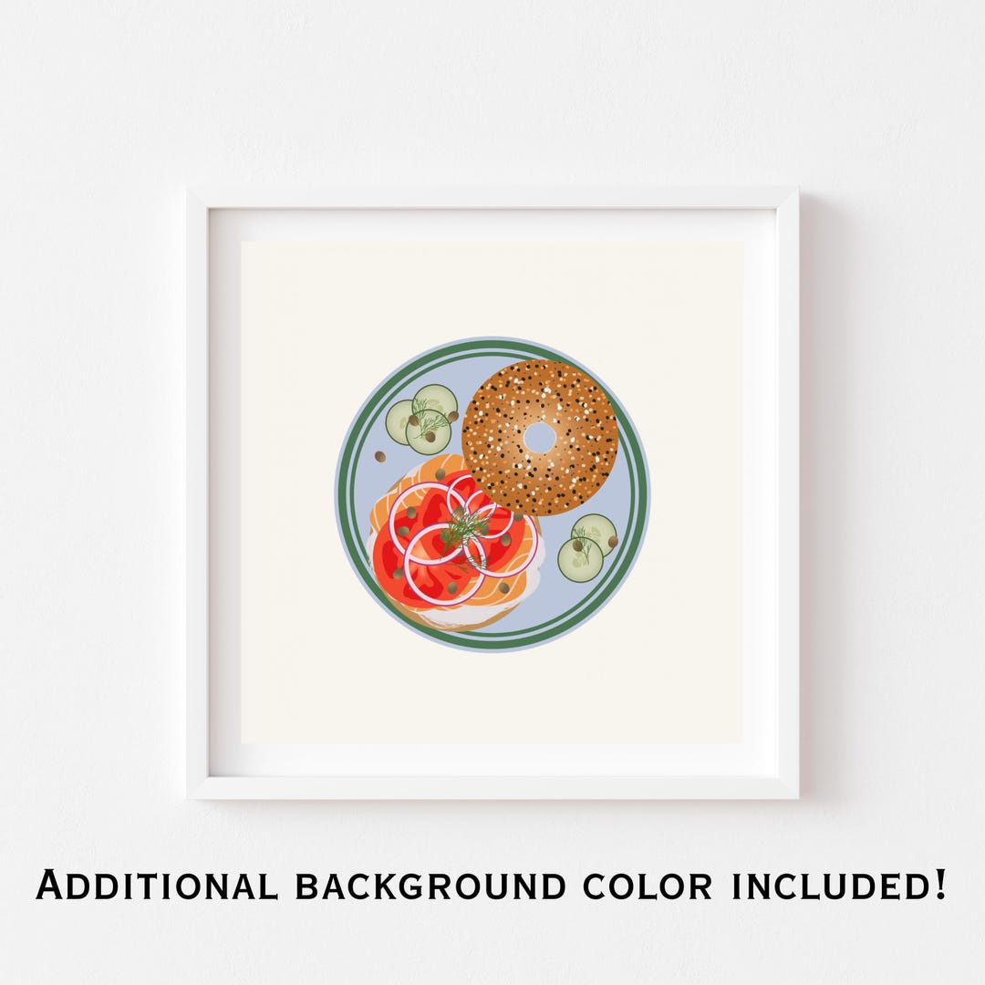 Lox Bagel Art | New York Inspired Art | Abstract Digital Print | Modern ...