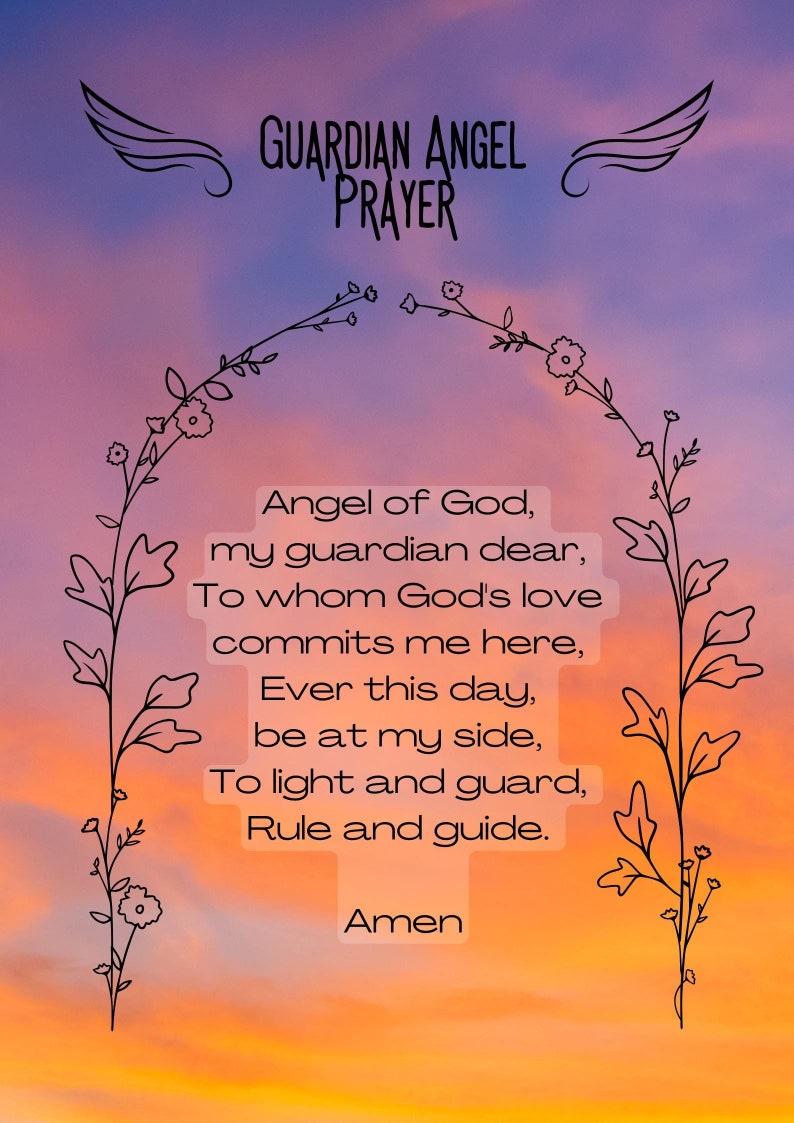 Guardian Angel Prayer (version 2) - Etsy