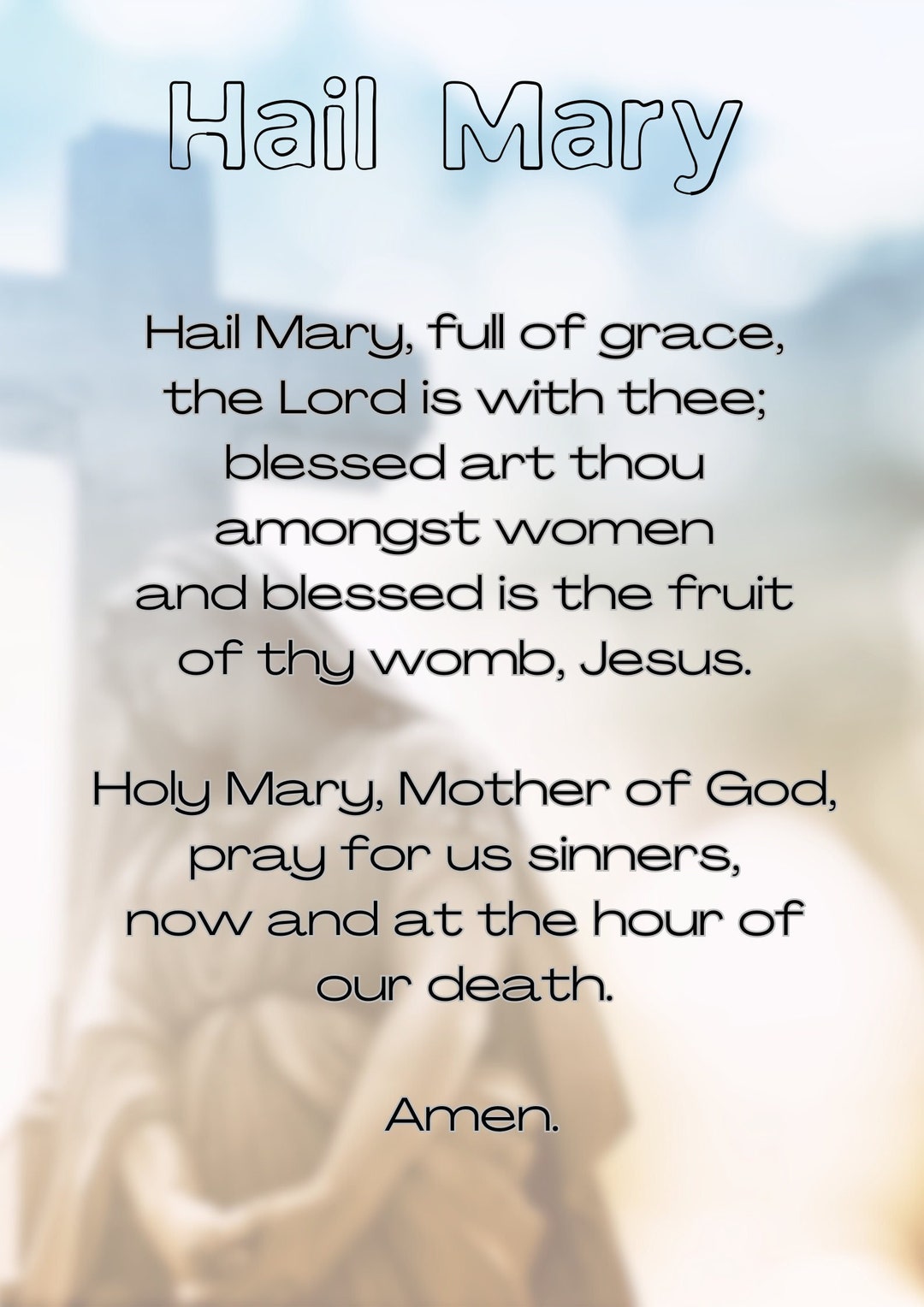 Hail Mary (version 1) - Etsy