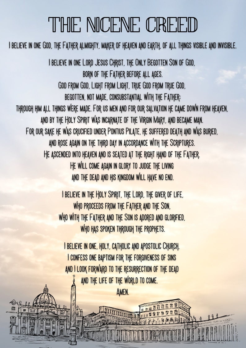 The Nicene Creed (version 2) - Etsy