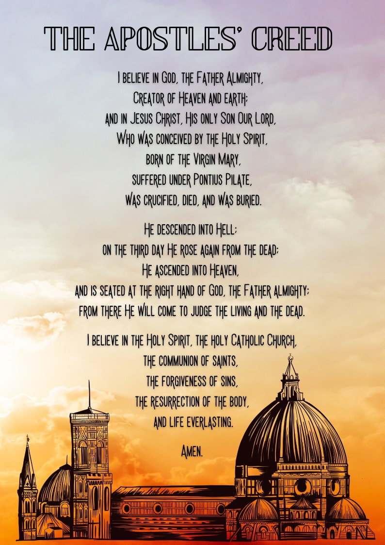 The Apostles' Creed (version 3) - Etsy