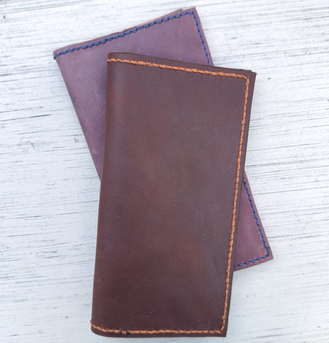 Handmade Leather Checkbook Cover - Rustic and Elegant, Personalized ...