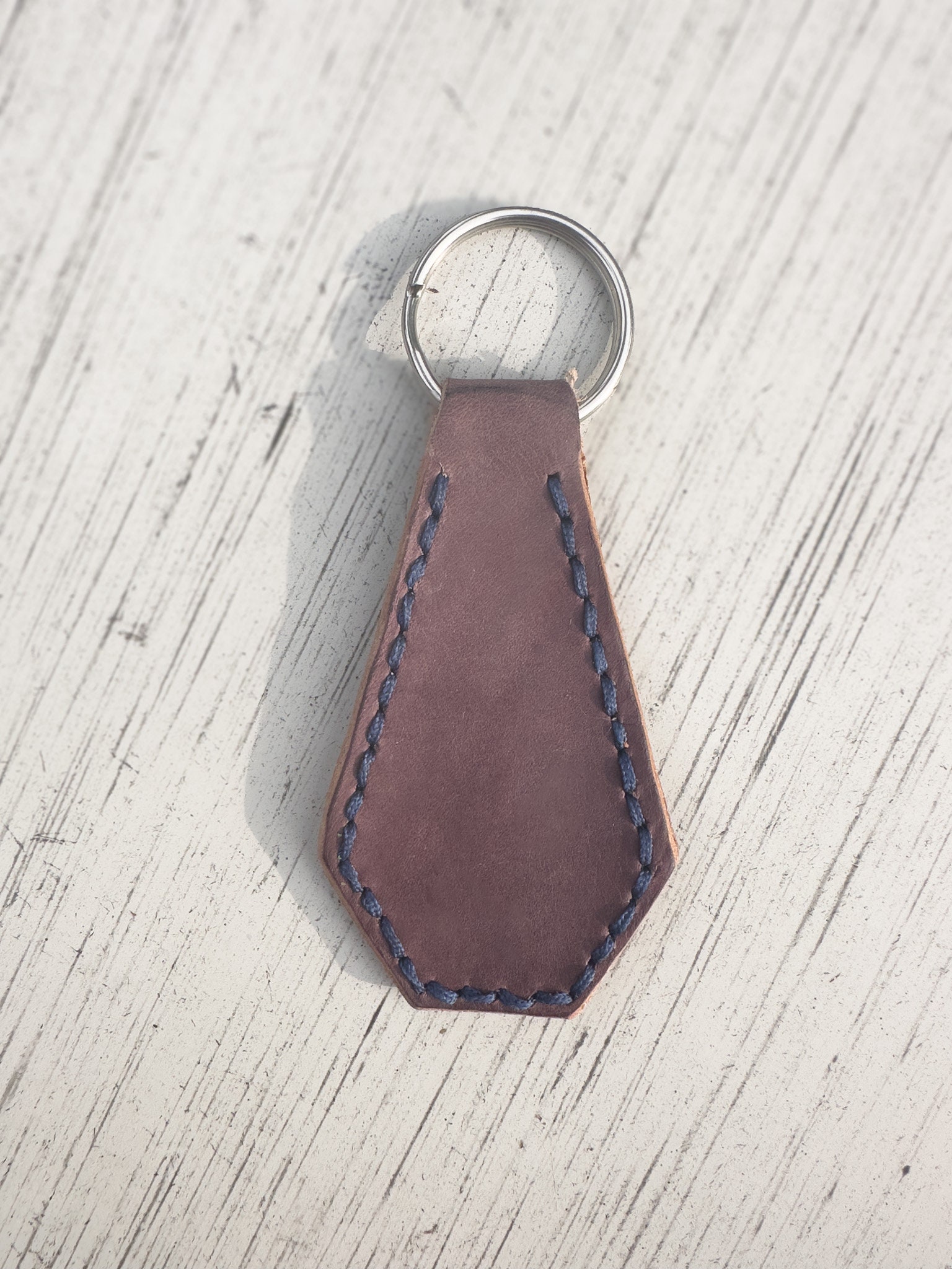 Handcrafted Hexagon Leather Keychain - Etsy
