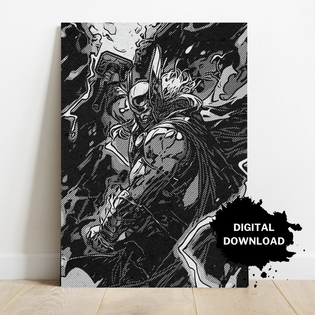 Thor Poster, Printable Wall Art, Digital Poster, Marvel Comics, Marvel ...